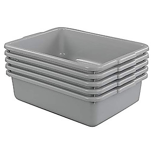 Obstnny 8 L Small Commercial Bus Tub Box, Plastic Wash Pan Basin, 5 Packs