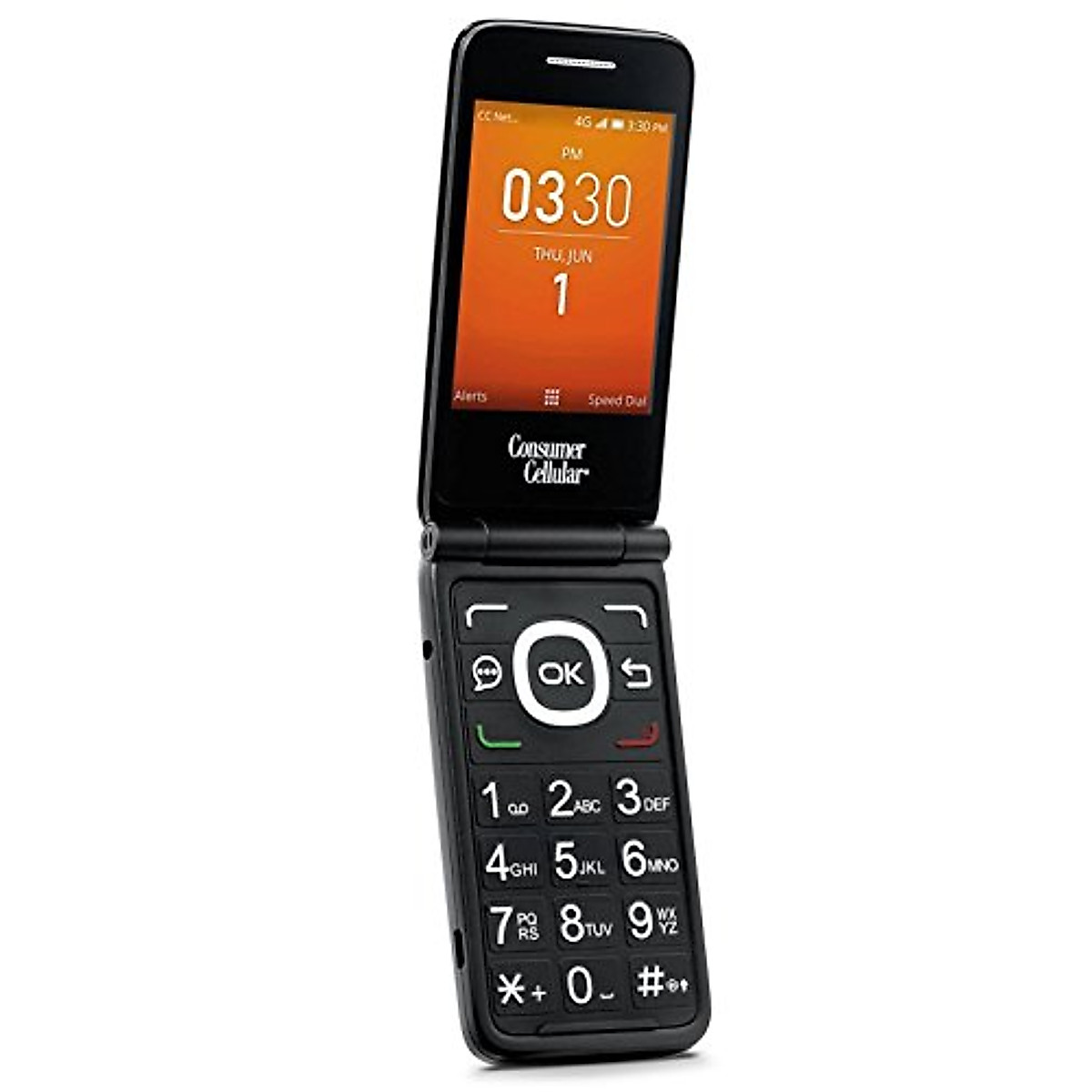 Consumer Cellular - Alcatel Go Flip 4044L 4G Lte 4G 2MP - Flip Phone - Black