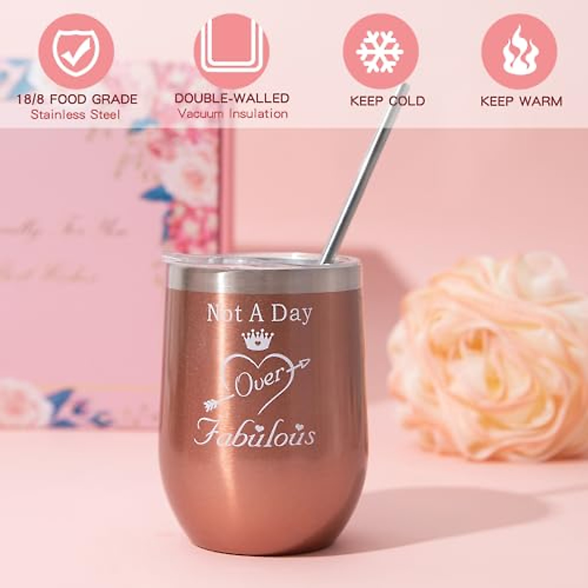 Birthday Gifts for Women,Gifts Basket for Women Rose Bath Relaxing Gift Set Self Care Package Unique Female Birthday Gift Ideas Box for Girlfriend Sister Best Friend Wife Bestie Mothers Day Gifts