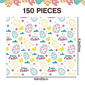 150 Pieces Easter Wax Paper Sheets Wrap Paper Easter Egg Butterfly Grease Resistant Paper Liners Waterproof Paper Food Wrap Wrapping Tissue for Easter Kitchen Handmade Food