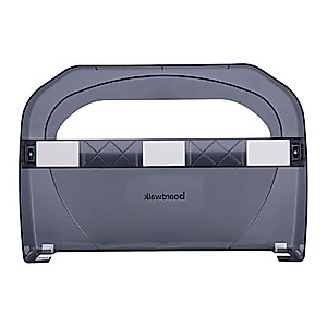 Boardwalk TS510SBBW 17.25 in. x 3.13 in. x 11.75 in. Toilet Seat Cover Dispenser - Smoke Black