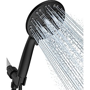 Cobbe 8 Functions Shower Head with handheld, High Pressure Shower Head Set with Hose Adjustable Bracket Rubber Washers (Matte Black)
