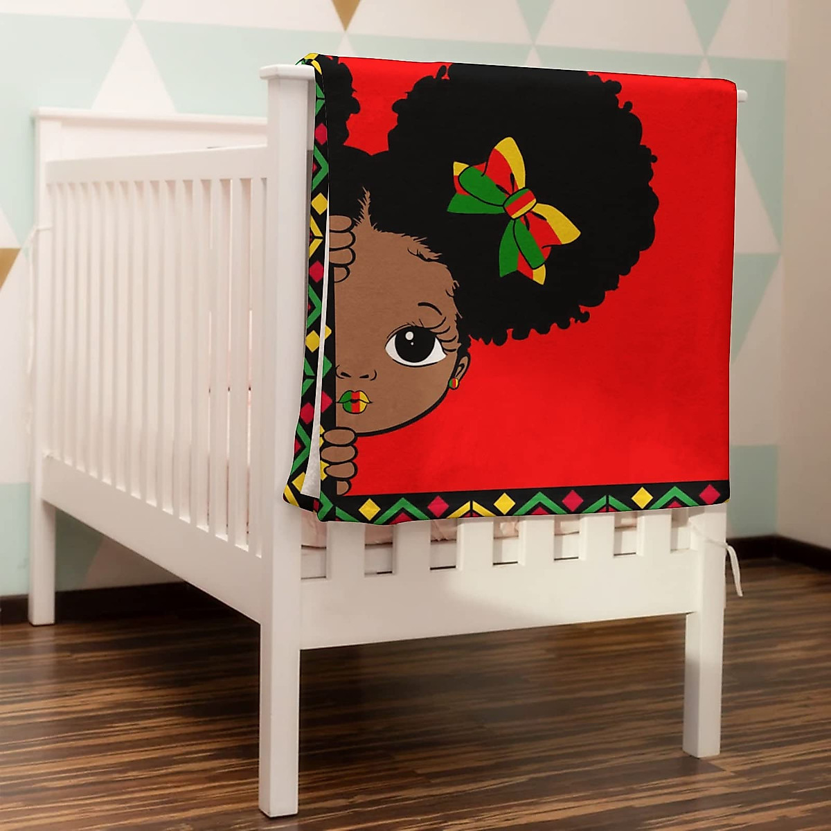 HawSkgFub Baby Toddler Girl I Am Black History African American Juneteenth Blanket Nursery Inspirational Afro Melanin Flannel Fleece Swaddling Blankets Soft Lightweight Newborn Kids Crib Bedding 30x40