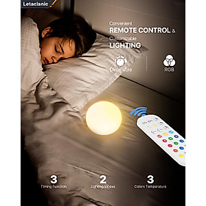 2 Packs E26 Rechargeable Light Bulbs, Magnetically 450LM/3-Color Temperature/RGB/60W Equivalent, Battery Operated Light Bulb with Remote Control/Timer/Dimmer/Detachable for Non-Hardwired