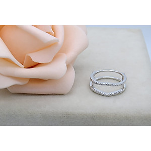 Dazzlingrock Collection Round White Diamond Wedding Enhancer Ring for Women (0.18 ctw) in Solid White Gold, Size 7