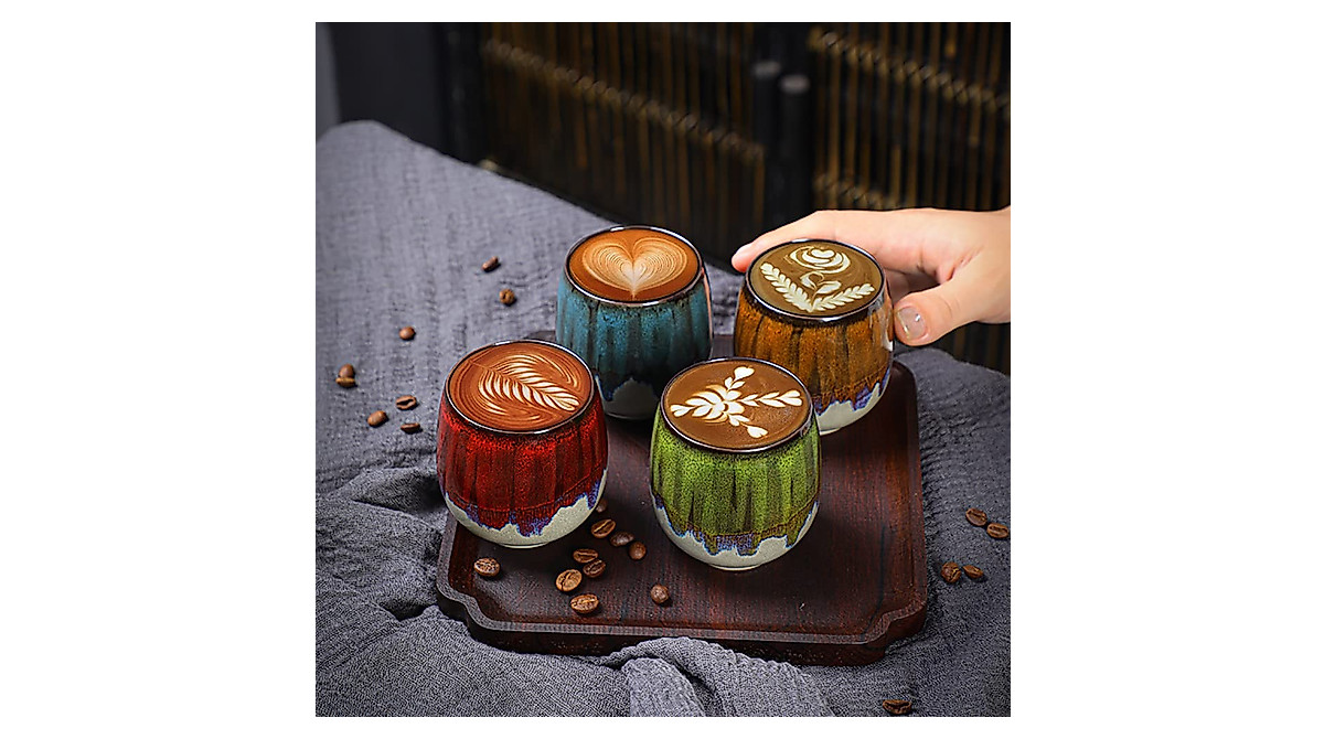 Unique Ceramic Espresso Cups Set of 4 | FLJZCZM