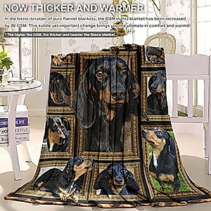 Soft Fuzzy Dachshund Throw Blanket for Kids Boys Girls, Dachshund Dog Print Plush Gift for Dog Lover, 40x50 inch