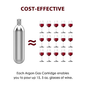 Argon Gas Capsules Cartridges Compatible with Wine Preservation Systems for Wine Preservation(8 Packs)