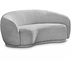 Meridian Furniture 693Grey-L Hyde Collection Modern | Contemporary Boucle Fabric Upholstered Loveseat, Grey, 64" W x 38" D x 27.5" H