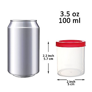 Youngever 3 Pack Plastic Condiment Containers, Sauce Containers with Lid, Plastic Salad Dressing Container (3.5oz)