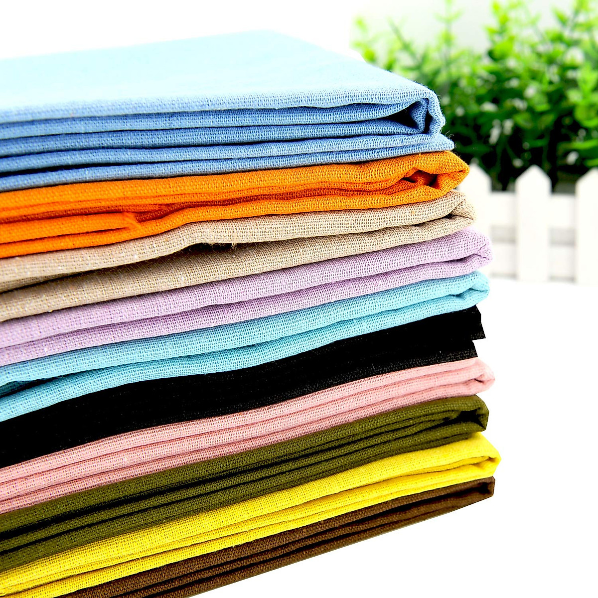 Rose Flavor Linen Fat Quarters Pre-Cut Quilting Assortments for Sewing Crafting (18 by 20.5Inch)