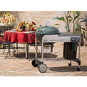 Weber Performer Deluxe Charcoal Grill, 22-Inch, Touch-N-Go Gas Ignition System, Green