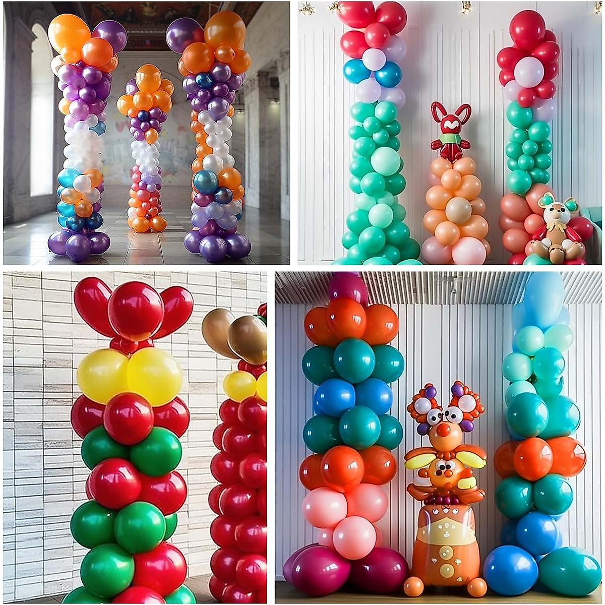 Balloon Column Stand Set of 2, 7ft Adjustable Balloon Stand kit with Base Telescopic for Floor Baby Shower Wedding Birthday Graduation Halloween Party Decorations