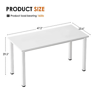 Need Computer Desk, 47 inch Home Office Desk, Modern Simple Style Home Office Gaming Desk, Basic Writing Table for Study Student, White