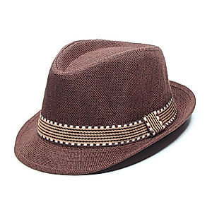 IZKIZF Kids 1920s Costume Fedora Gangster Hat Y-Back Suspenders Bow Tie Wedding Birthday Party Halloween Cosplay Outfit 2-6T Coffee