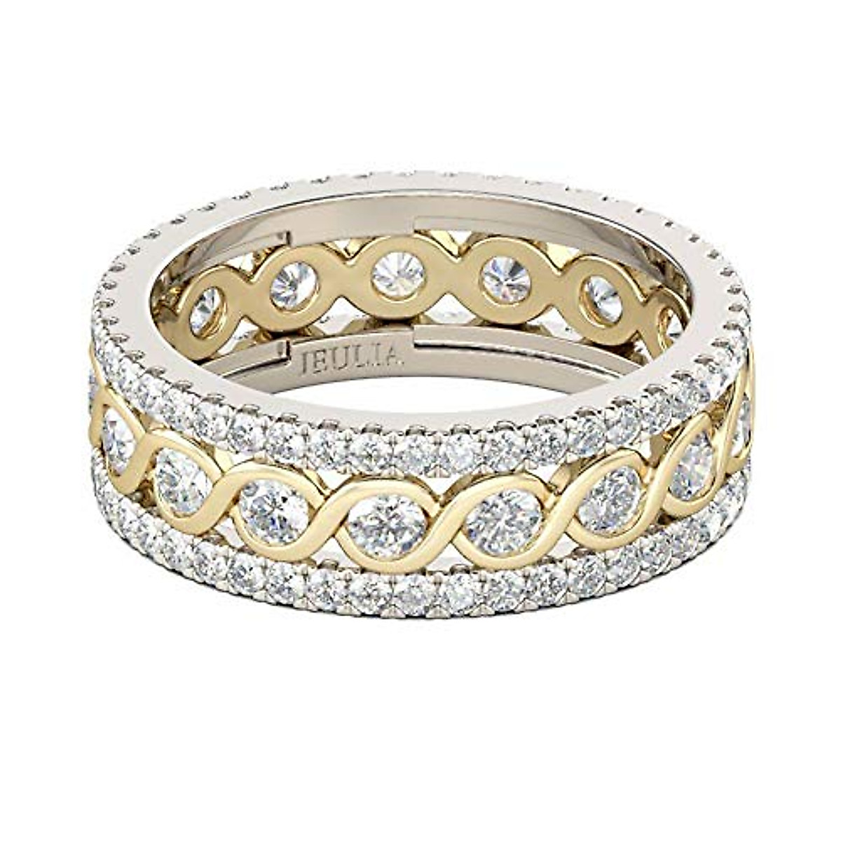 Jeulia Wedding Band for Women Sterling Silver Eternity Band Rings Solitaire Engagement Stackable Ring Promise Anniversary With Jewelry Gift Box (10)