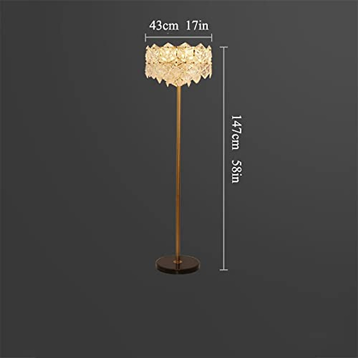 GRFIT Indoor Floor Lamp Crystal Floor Lamp Vertical Table Lamp Post-Modern Minimalist Living Room Study Floor Lamp Standing Reading Lamps