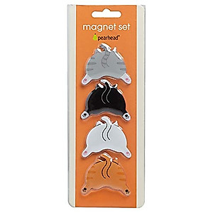 Pearhead Cat Bum Kitchen Magnets, Pet Themed Refrigerator Magnets, Cat Lover Home Décor, Funny Novelty Gift, School Locker Accessories, Set of 4