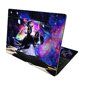 MightySkins Carbon Fiber Skin Compatible with Microsoft Surface Laptop 4 13.5” - Jurassic Space Cat | Protective, Durable Textured Carbon Fiber Finish | Easy to Apply | Made in The USA