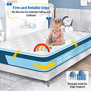 Avenco Twin XL Mattress 12 Inch, Hybrid Mattress XL Twin Medium Firm, Twin XL Mattress in a Box with Pocketed Springs CertiPUR-US Foam Mattress, Supportive & Pressure Relief, Breathable Fabric