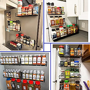 1PCS/Black Magnetic Spice Rack Organizer, Space Saver for Refrigerator/Stove Oven/Microwave Oven and Washing Machine,Metal Fridge Shelf (Small Size)…