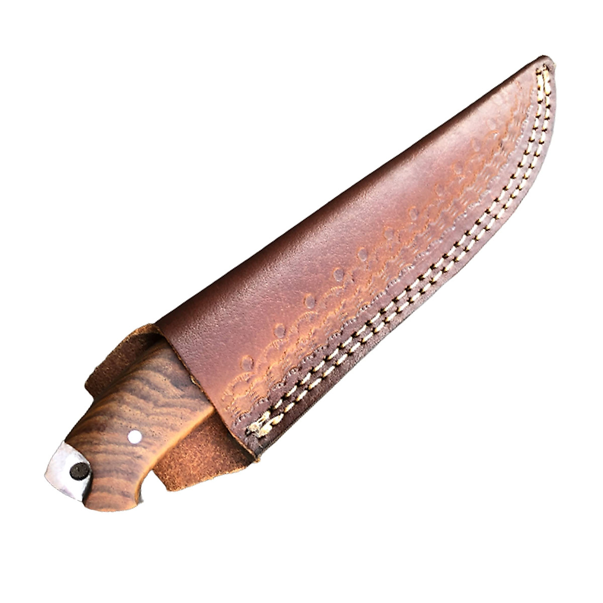 Custom Handmade Hunting Camping knife with Leather Sheath Rose wood Handle Razor Sharp beautiful Design Full Tang J2 Steel