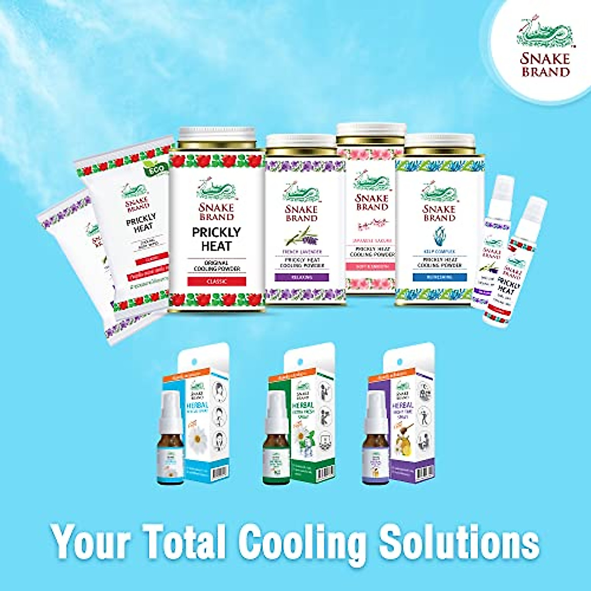 Snake Brand Cooling Body Wipes Instant Ice Eco Friendly Tissue Relaxing Original Classic Scent, 3 Packs x 10 Sheets - Daily Use Body Wipes