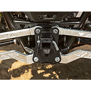 SuperATV Black Rear Receiver Hitch for 2022+ Polaris RZR Pro R/Pro R 4 - Fits Standard 2" Attachments | 3/16" Heavy-Duty Steel | Cotter & Hinge Pins | Access Hole to Change Rear Differential Oil