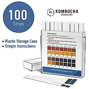 pH Test Strips for Kombucha Brewing 0-6 (0.5 Intervals) 100pc Kit
