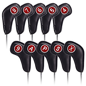 Craftsman Golf Magnetic Iron Headcovers Protective Cover with Large No. (A: Black with No. on both sides)