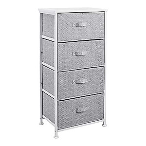 Amazon Basics Fabric 4-Drawer Storage Organizer Unit for Closet, White