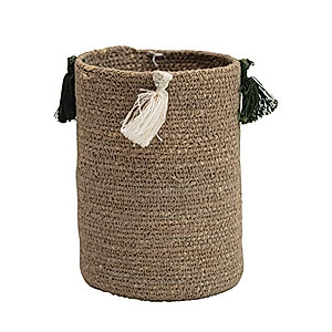 Creative Co-Op Hand-Woven Seagrass Bottle Holder Baskets, Green