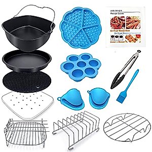Square Air Fryer Accessories 12 pcs with Recipe Cookbook Compatible with Philips Air Fryer, COSORI