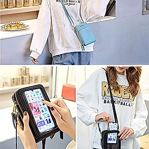 Small Crossbody Cell Phone Purse for Women, Touch Screen Phone Bag Mini Shoulder Handbag Wallet with Credit Card Slots