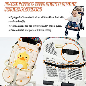 LETTON Baby Seat Pad Liner for Stroller, Universal Breathable Infant Carriage Cushion, Ultra-Soft Infant Car Seat Insert Cushion, Perfect for Car Seat, Stroller, Yellow Duckling