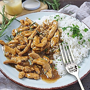 LRUIOMVE Dingle Hopper Engraved Stainless Steel Dessert Fork, Funny Fork Gifts for Friends Sisters Women Kids, Mermaid Lovers Fork Gifts, Birthday Valentine Christmas Gift