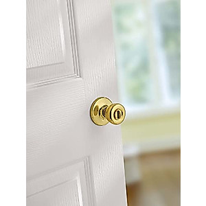 Kwikset 300T-326V1 Tylo Knob Privacy Door Lock with New Chassis with 6AL Latch and RCS Strike Brass by Bright Chrome Finish