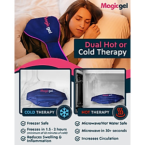 Magic Gel Ice Pack for Back - Reusable Cold Compress Hot and Ice Flexible Back Wrap for Hot or Cold Therapy - ICY Heat Pads Designed for Back - Lower Body Cooling Packs - Gray