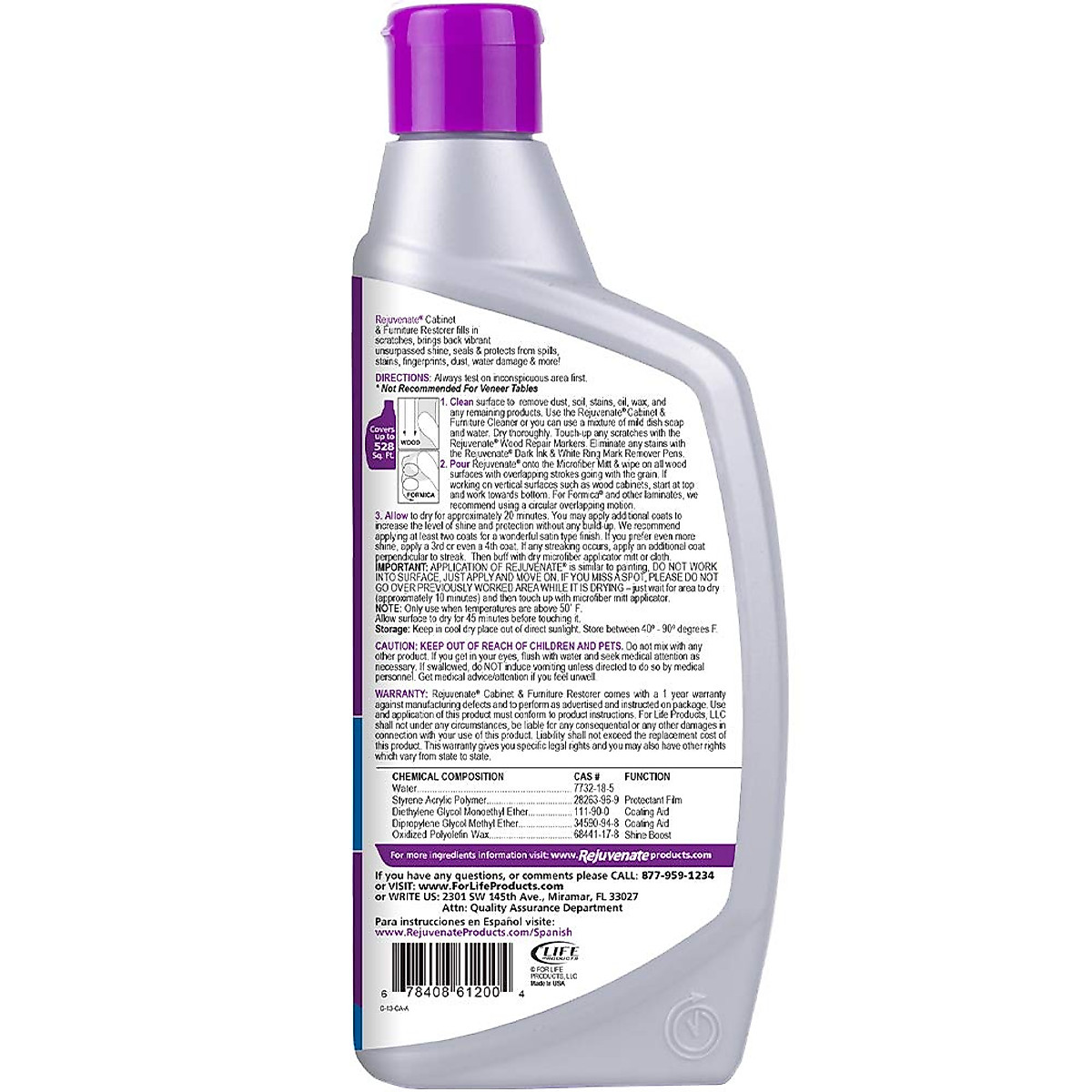 Rejuvenate Cabinet & Furniture Restorer Fills in Scratches Seals and Protects Cabinetry, Furniture, Wall Paneling