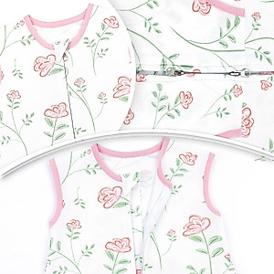 Baby Sleep Sack 12-24 Months, 0.5 TOG Sleep Sack Baby Wearable Blanket, Toddler Baby Sleep Sack with Feet, Sleeveless Breathable Sleep Sacks for Baby Boys or Girls Pink