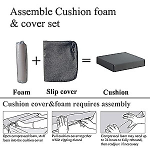 Patio Chair Cushions Set of 2 Non Slip Bottom Chair Pad with Ties Waterproof Square Outdoor Seat Cushion Replacement for Garden Swing Furniture 20x20 Inch, Navy Blue