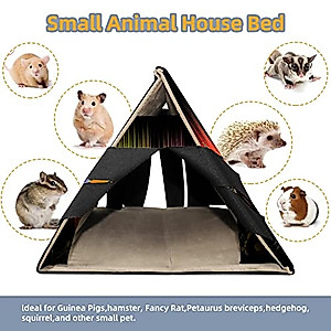 RATGDN Small Pet Hideout Colorful Music Note Hamster House Guinea Pig Playhouse for Dwarf Rabbits Hedgehogs Chinchillas
