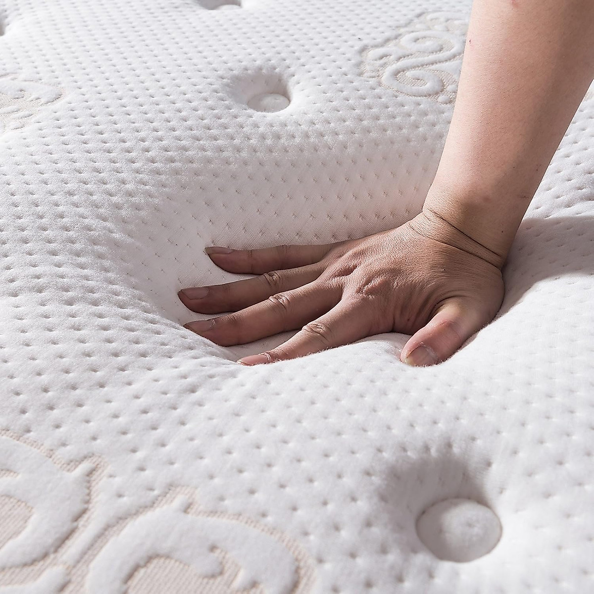 Jacia House Queen Mattress 11.4 Inch Pillow Top Pocket Spring Hybrid Mattress, Memory Foam Innerspring Firm Mattress -Bed in a Bag,Mattress Queen