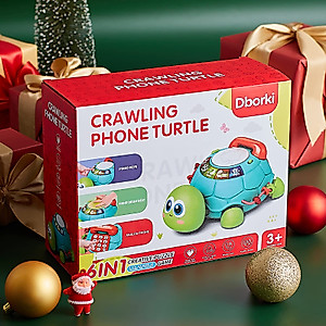 Bu-buildup Musical Turtle Toy, Baby Crawling Toys with Music and LED Lights, Toys to Encourage Crawling, Baby Toy with Music and LED Lights for Boys & Girl 18 Months+