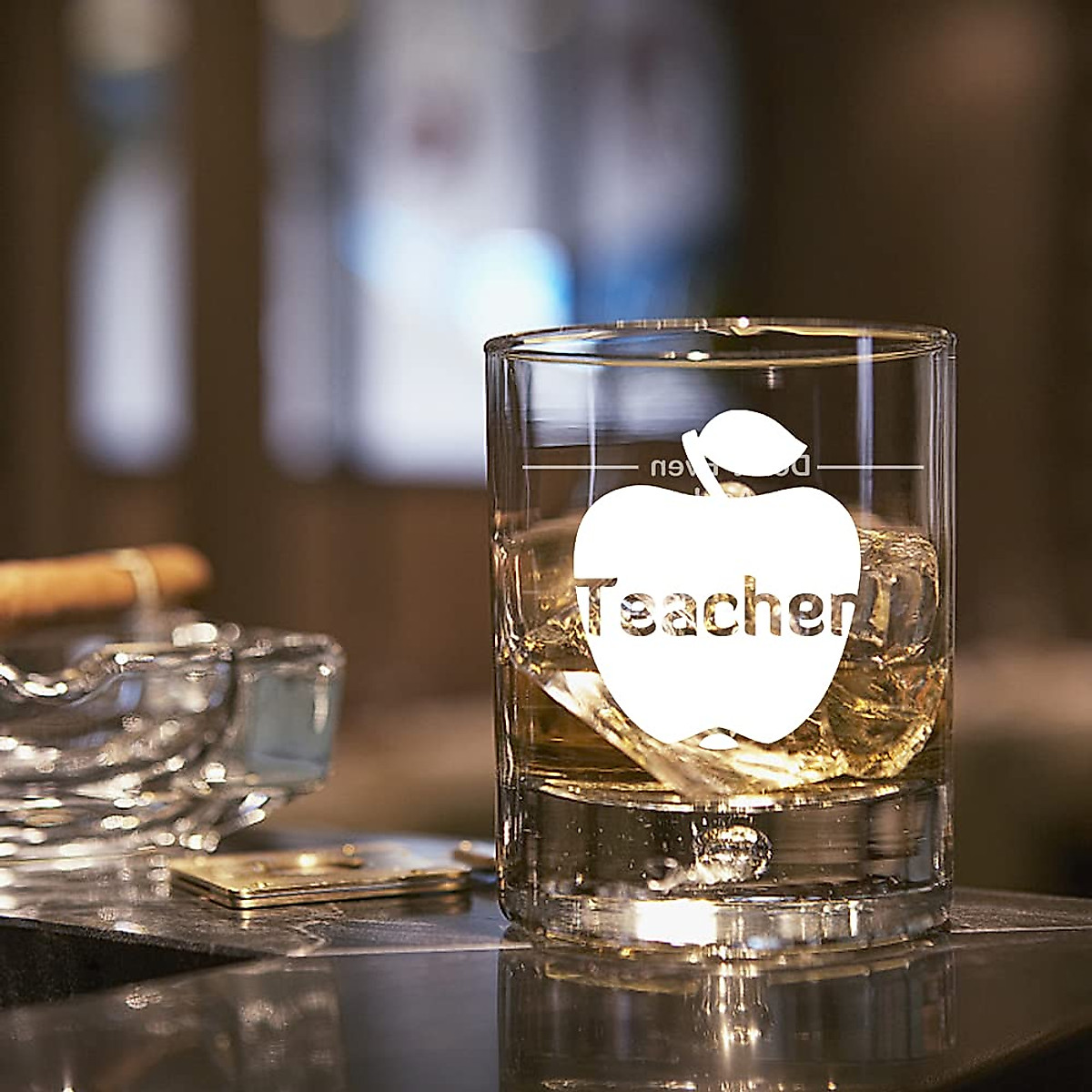 AGMdesign, Funny Double sided Good Day Bad Day Don't Even Ask Teacher Whiskey Glasses Gift for Teacher's, educator, teaching team