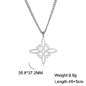 Dreamtimes Silver Color Witch Necklace for Women Celtic Knot Necklace Witches Knot Protection Amulet Triquetra Necklace Wiccan Jewelry Satanic Necklace Witch Pendant Jewelry (Silver)