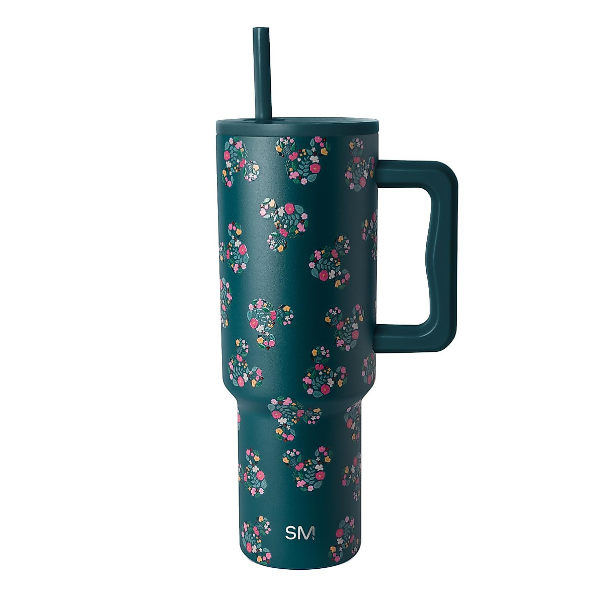Simple Modern Disney 40 oz Tumbler with Handle and Straw Lid | Insulated Reusable Stainless Steel Water Bottle Travel Mug | Gifts for Women Her | Trek Collection | 40oz | Mickey Mouse Floral Riptide