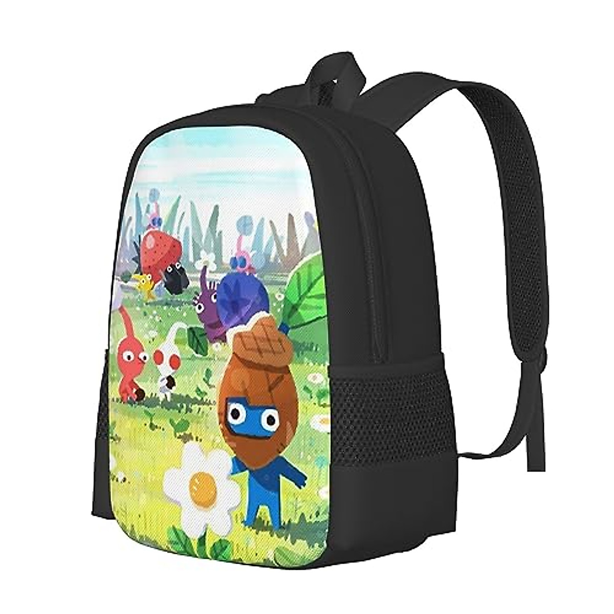 RACEK Durable Anime Backpacks Novelty 3D Printed Laptop Backpack Travel Camping Hiking Daypack Pik-min Shoulders Bag For Men Women