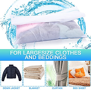 Windyun 4 Pieces Jumbo Mesh Laundry Bags, 43 x 35 and 24 x 32 Inches Large Mesh Wash Bags Zippered Garment Bag for Washing Machine Garment Dirty Clothes Washer Dryer Net Protector