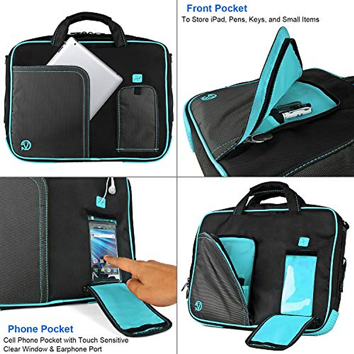 Laptop and Tablet Shoulder Bag Briefcase 11.6 12 12.5 Inch for iPad Pro 13/12.9, iPad Air 13, iPad Pro 11, Surface Pro 11 10 X 9 8 7, Galaxy Tab S10+/S9+/S8+/S7+/S7 FE